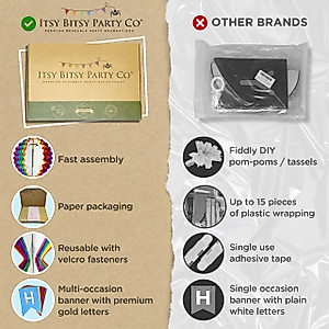 Premium Reusable Birthday Party Decorations - Birthday Decoration Set - Happy Birthday Banner, Honeycomb Decorations, Streamers, Paper Garland