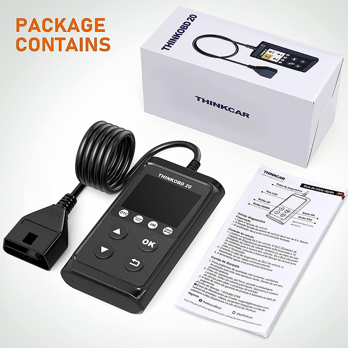 THINKCAR Thinkobd20 Automotive Code Reader, OBD2 Scanner, Check Engine Light, Emissions Scanner, Live Data Stream, Smog Check, Universal for All OBD II Protocol Cars After 1996 [Elite Version]