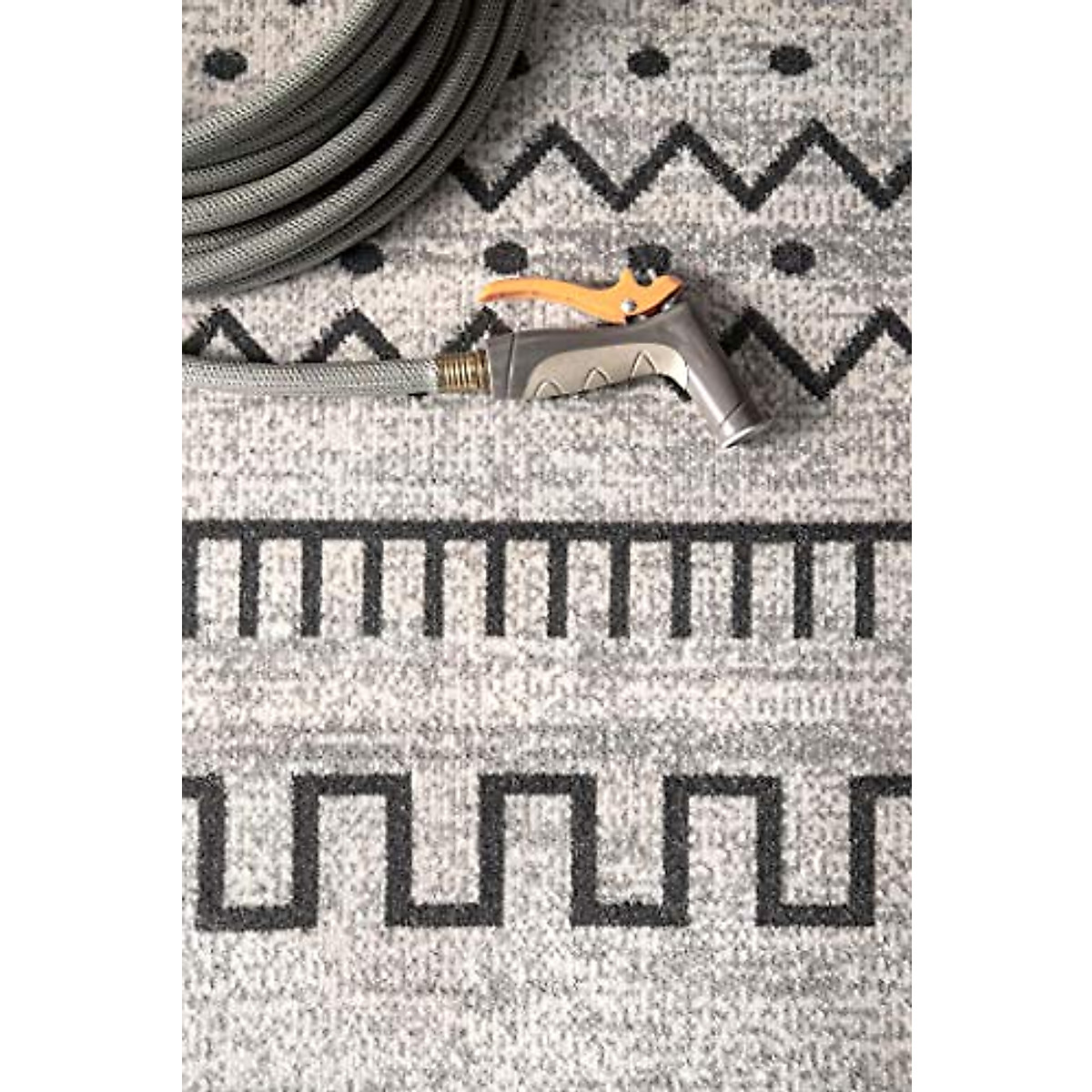 nuLOOM Cora Tribal Indoor/Outdoor Area Rug, 3' x 5', Light Grey