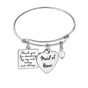 YEEQIN Maid of Honor Gift, Bridesmaid Gift, Wedding Gift, Maid Of Honor Bangle Bracelet