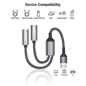 Elebase USB Male to Double USB C Female Adapter,Type A Charger Cable Dual Two 2 Splitter for MagSafe,Apple Watch iWatch Series 7,AirPods,iPhone 11 12 13 Pro 14 Max,SE,iPad 8 9 10 Air 4 5 Mini 6