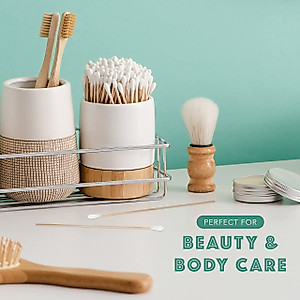 400 pcs Long Cotton Swabs Tip Applicators with Wood Handle 6” Inch| 100% Biodegradable Cotton Buds |Cleaning with Wood Handle for Oil, Makeup, Eyes, Ears, Eyeshadow Brush and Remover Tool. By alpree