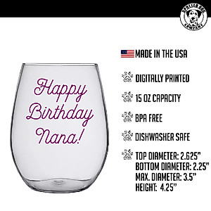 Plastic Stemless Wine Cup, Personalized Printed 15oz Tritan, Your text Here, Custom Text, Disposable, Reusable, Shatterproof, Customized Gifts for Mothers Day, Birthdays, Parties, Outdoor Events,