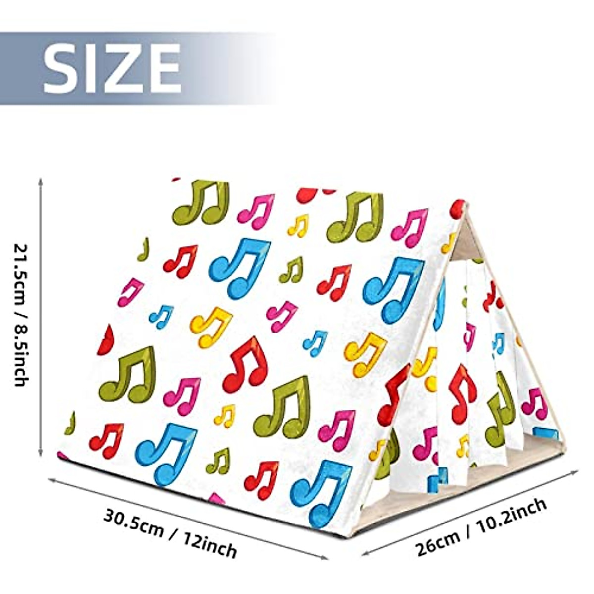 Y-DSIWX Guinea Pig Hideout Cozy Hamster House Cave for Bunny Chinchilla Hedgehog Small Animal Colorful Music Notes Theme