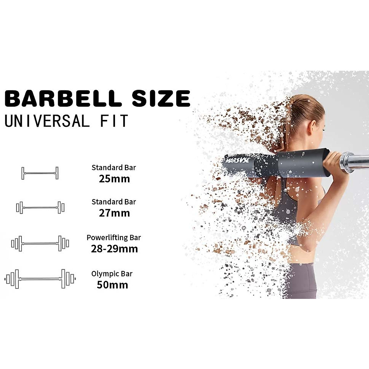 Barbell Pad Hip Thrust Pad Squat Pad Foam Sponge Pad for Squats, Lunges and Hip Thrusts,Provides Relief To Neck and Shoulders While Training,Suitable for The Use In The Gym(black)