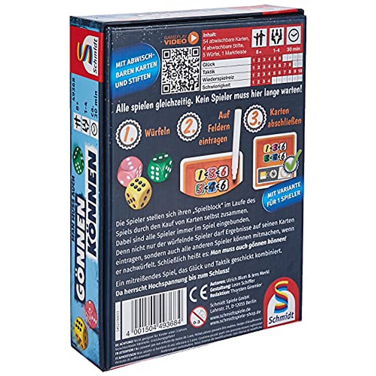 Schmidt Spiele 49368 Dice Game from The Klein & Fein Series, Colourful