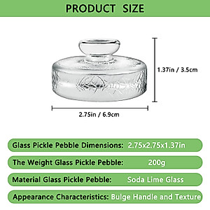 Artcome 4-Pack Glass Fermentation Weights with Easy Grip Handle and Unique Texture Design for Large Wide Mouth Mason Jars