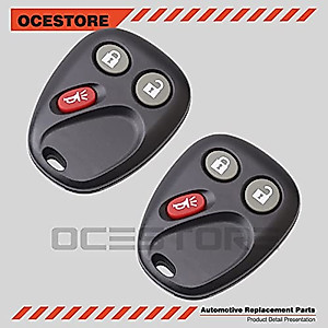 OCESTORE 2Pcs LHJ011 Car Key Fob Keyless Control Entry Remote Vehicles Replacement Compatible with Escalade Avalanche SSR Yukon XL H2 LHJ011 21997127 3 Button