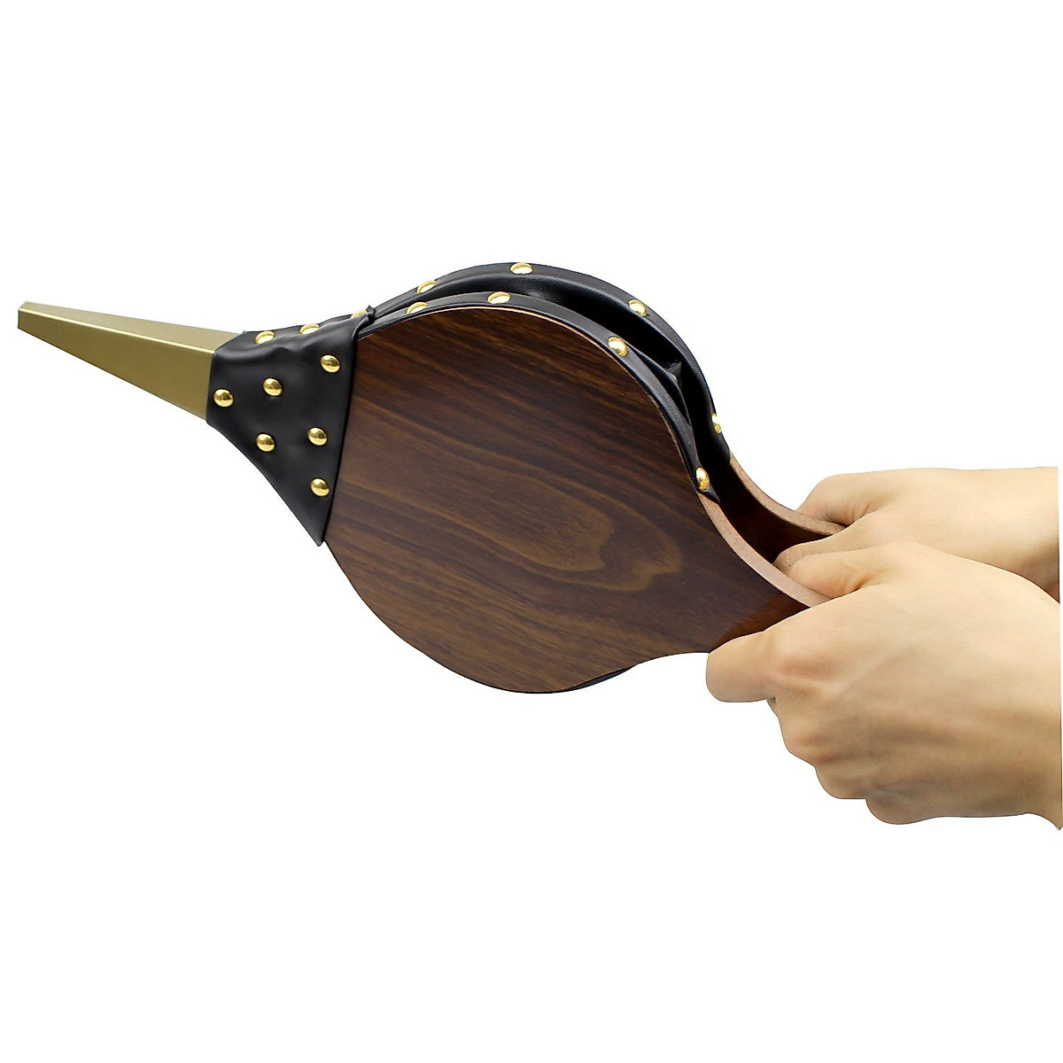 DYWISHKEY Bellows, Fireplace Bellows 15 Inch x 6.5 Inch, Air Bellow Fireplace Blower Leather Bellows Fire Bellows for Fireplaces, BBQ and Camping, Bellow with Hanging Leather Strap