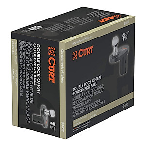 CURT 60602 Double Lock Offset Gooseneck Ball, 4-Inch Offset, 20,000 lbs, 2-5/16-Inch Diameter , Black