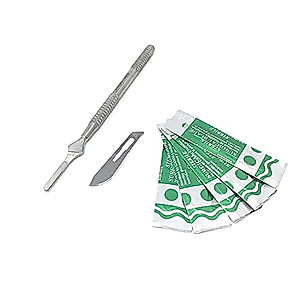 1 Round Scalpel Handle German Stainless No. 4 + 5 Sterile Surgical Blade No.22