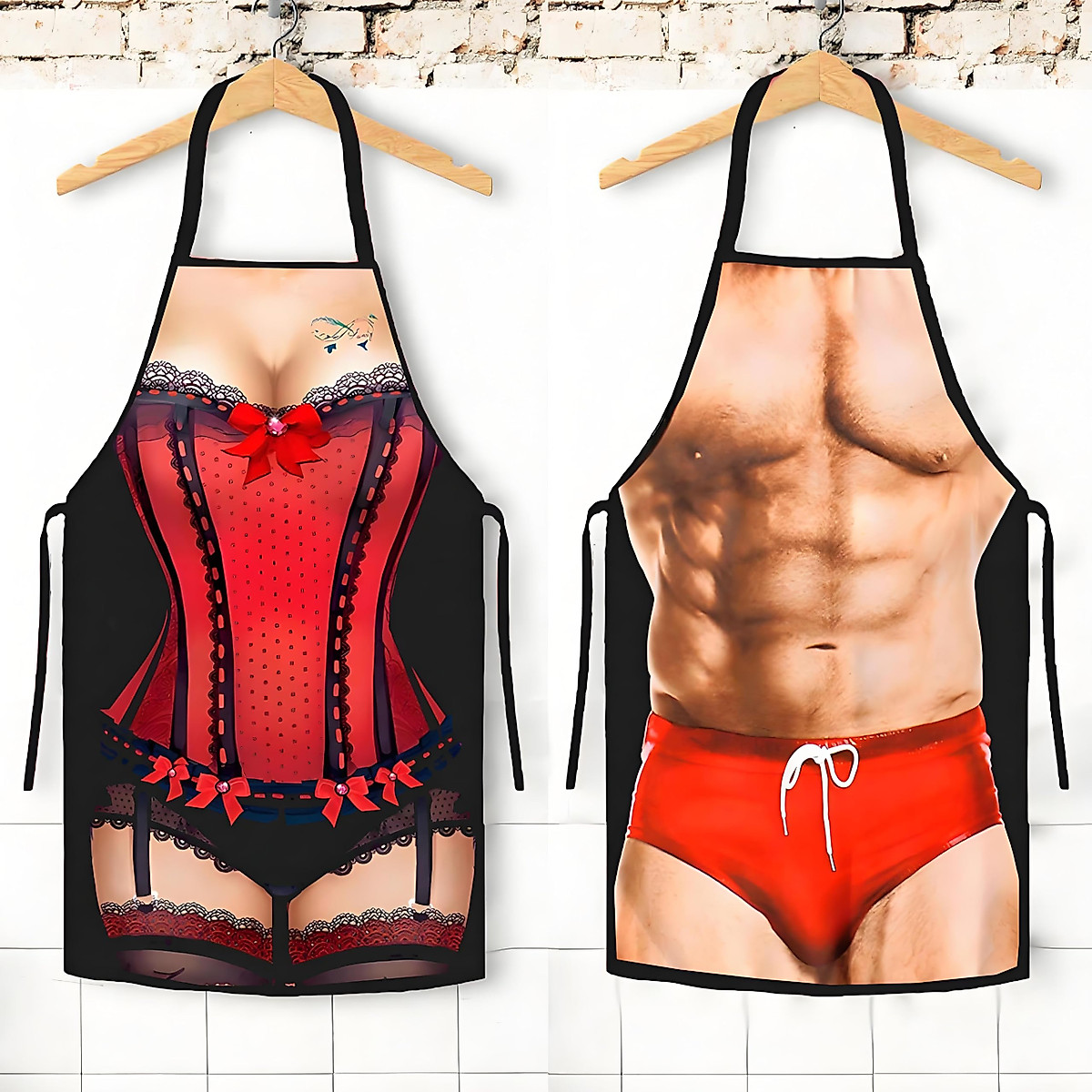 ABCTen Apron Kitchen Funny Creative Cooking Grilling Baking Party Apron Gift For Men