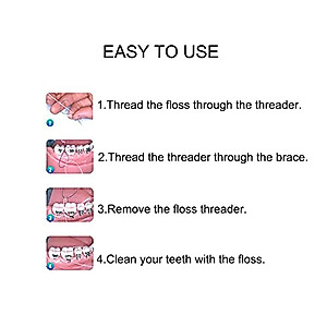 FreshDear Floss Threaders for Braces, Bridges, and Implants, Green 100 Counts and Blue 100 Counts (Pack of 4, Total 200 Counts)