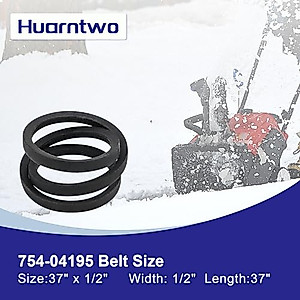 Huarntwo 754-04195 954-04195A Auger Drive Belt for MTD Troy Bilt Cub Cadet Snow Thrower(1/2" x 37")