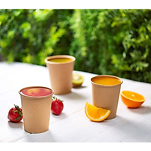 Comfy Package GUSTO [8 oz. - 300 Pack] Kraft Disposable Paper Cups, Hot Coffee Cups Brown Unbleached - Eco-Friendly Cups (Formerly