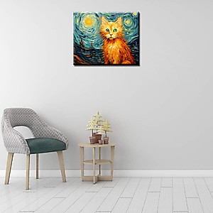 Tucocoo Cat Paint by Number for Adults, DIY Digital Oil Painting Kits on Canvas with Brushes and Acrylic Pigment, Abstract Cute Animal Hand-Painted Style for Home Wall Decor 16x20 inches (Frameless)