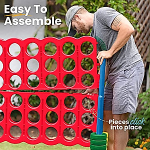 ECR4Kids Jumbo 4-To-Score with Mesh Net and Carry Bag, Giant Game, Assorted