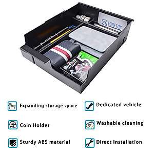 EDBETOS Center Console Organizer Compatible with Hyundai Palisade 2023 2024 Accessories Insert Tray Interior Secondary Armrest Storage Glove Box Divider ABS Material, (Not for 2020-2022), Blue Trim