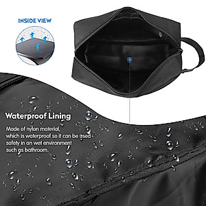 DLEPGM Toiletry Bag for Men and Women, Portable Travel Makeup Bag, Water-resistant Shaving Bags for Toiletries Accessories, Travel Organizer Bags with Divider and Handle(Black)