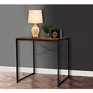 eHemco 30 Inch Small Computer Desk for Home, Office, Study in Black, Rectangular Top and Silver Legs