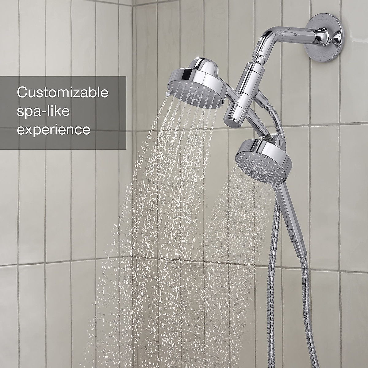 KOHLER 23218-G-CP Awaken 2-in-1 Multifunction Shower Combo Kit, Rotating Showerhead and Handshower Set, 1.75 GPM, Polished Chrome
