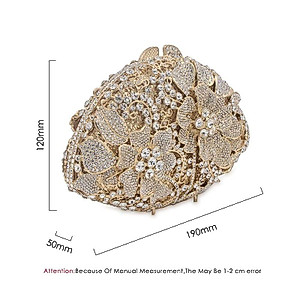 ZLXDP Hollow Out Crystal Diamond Women Flower Evening Clutch Bridal Wedding Handbag Purse (Color : D)