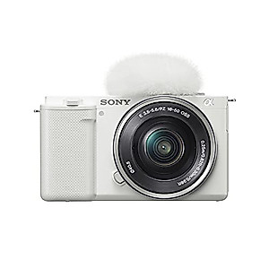 Sony Alpha ZV-E10 - APS-C Interchangeable Lens Mirrorless Vlog Camera Kit - White