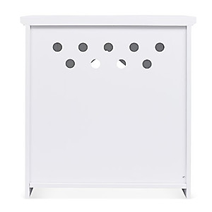 BIRDROCK Home Decorative Cat House & Side Table - Cat Home Nightstand - Indoor Pet Crate - Litter Box Enclosure - Hooded Hidden Pet Box - Cats Furniture Cabinet - Kitty Washroom - White