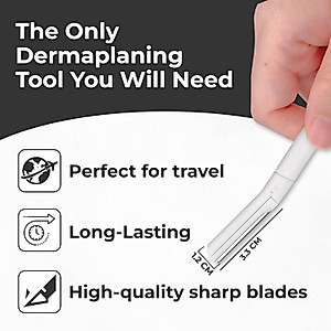 Visage Women's Face Shaver, Dermaplaning Razor, Precision Facial Hair Removal Tool, Eyebrow Razor, Peach Fuzz Remover, Face Shavers for Women and Men - 3 Count