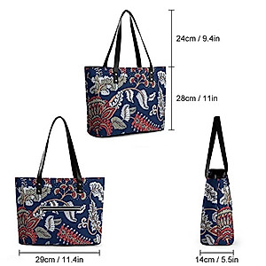 Womens Handbag Flowers Floral Print Leather Tote Bag Top Handle Satchel Bags For Lady