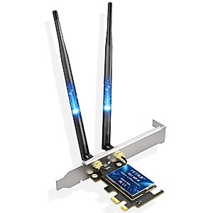 AX5400Mbps WiFi Card Wi-Fi 6E Bluetooth 5.2 Tri-Band AX210 PCIE Wireless WiFi Adapter Network Cards 6GHz/5GHz/2.4GHz MU-MIMO Ultra-Low Latency for Desktop PC Windows 10/11 64-bit (Model EP-9651)