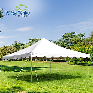 Party Tents Direct 20' x 40' Weekender Canopy Tent with Sidewalls, Easy Up Party Tent for Backyard, Outdoor Tents for Parties, Weddings, Graduations, Banquets, Events, Heavy Duty, PVC White Top