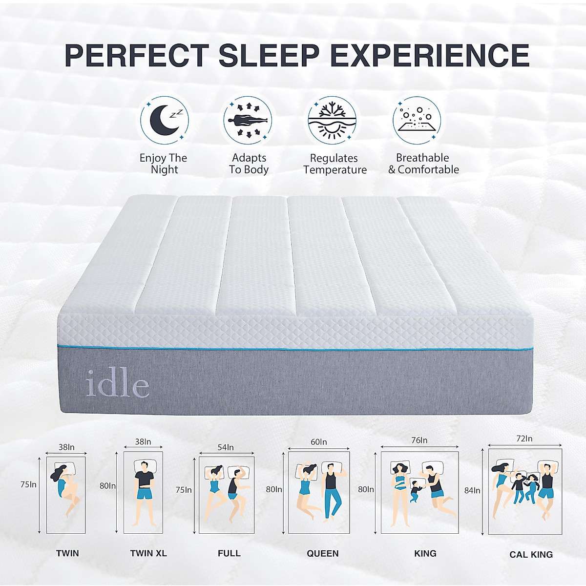 Dyonery 14 Inch California King Mattress Gel Memory Foam CertiPUR-US Certified Mattress in A Box, Made in USA, 84"×72"×14"