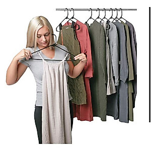 Sharpty Plastic Hangers Clothes Hangers for Clothing, Closet, Coats & Shirts - Durable, Thick, Tough & Space Saving - for Everyday Standard Use, Room Essentials & Basics - 20 Pack - Black