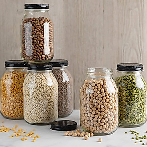 Kitchentoolz Mason Jar Lids, Regular Mouth, for Standard Mouth Mason Jars, Airtight Silicone Seal, Made in USA, Set of 4, Black