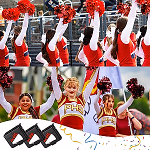 Vercraft 6 Pcs Cheerleader Bobby Pins Storage Box Cheer Team Gifts Bulk Hair Pins Storage Case Hair Accessories Organizer Cheer Dance Stuff for Women Girls Dance Cheerleading Travel(Red Pom Poms)