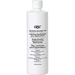 GBC Shredder Oil, 16 oz., .473ml Bottle for use with GBC ShredMaster Shredders (1760049)