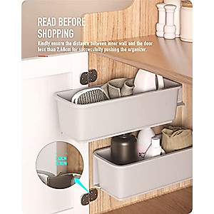 Baffect Under Sink Organizers and Storage, 2 Pack Pull Out Under Bathroom and Kitchen Cabinet Storage Drawer Organizer, Multi Purpose Sink Organizing Caddy up to 11lbs (Gray)