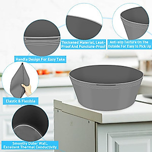 Silicone Slow Cooker Liner fit 6 QT Oval Slow Cooker，Reusable & Leakproof Dishwasher Safe Crock-Pot Liner for 6-7 Quart Crock Pot (2 PCS-Grey [Fit 6 QT])
