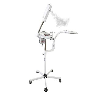OMWAH 3 in 1 Aromatherapy Facial Steamer with 5X LED Magnifying Lamp Glass High-Frequency Esthetician Spa Equipment