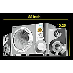 Boytone BT-225FB Wireless Bluetooth Stereo Audio Speaker with Powerful Sound, Bass System, Excellent Clear Sound & FM Radio, Remote Control, Aux-in Port, USB/SD/for Phone's, Laptops, Black, 60w