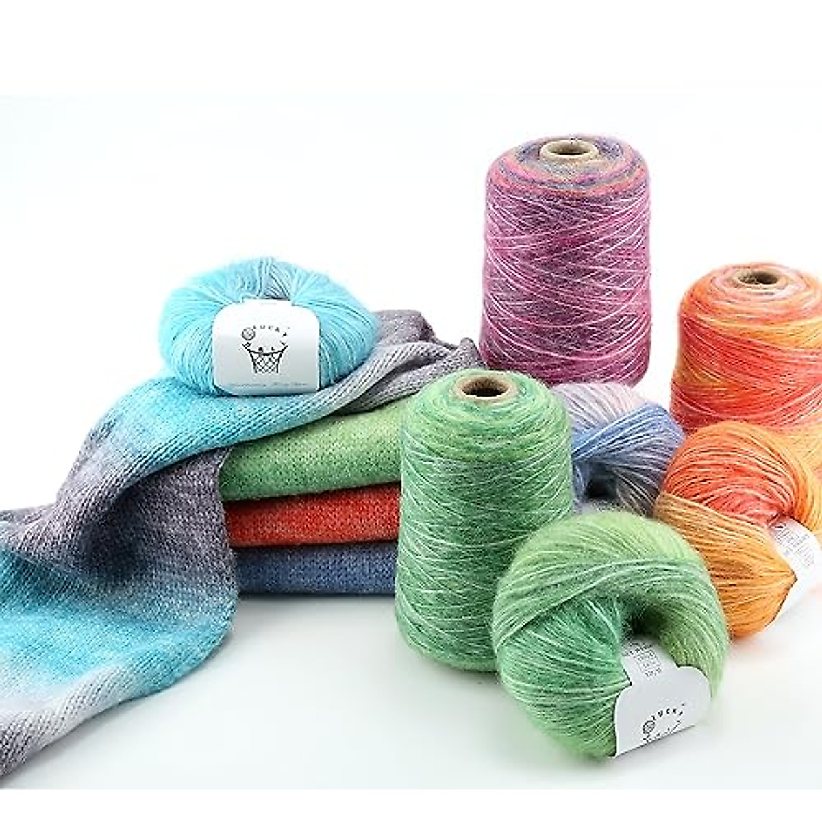 Yarn for Crocheting,1PC Soft Yarn Gradient Colorful Yarn for Knitting Blended Crochet Yarn for Crocheting Sweater,Gloves,Scarf,Yarn DIY Toys (Emerald Green)
