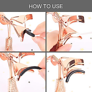 FANDAMEI 100 Pieces Eyelash Curler Refills Pads, Black Eyelash Curler Pads Replacement Pads for Universal Eyelash Curler