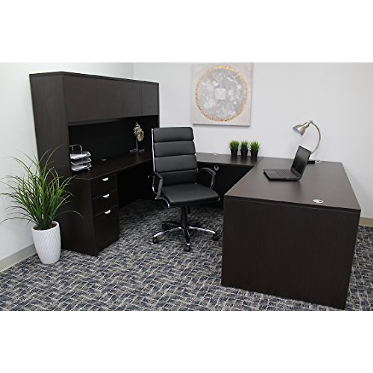 Boss Office Products CaressoftPlus Executive Chair, Traditional, Metal Chrome Finish 30D x 27W x 42H in