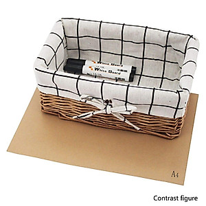 Wicker Storage Basket, Rectangular Storage Basket，Natural and Decorative, Arts and Crafts. (Natural)