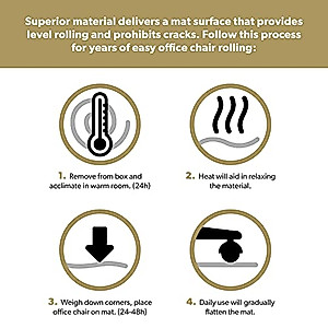 OFM Office Chair Mat for Hardwood Floor - Easy Glide Computer Desk Chair Floor Mat - Plastic Rolling Mat for Hard Floors for Work, Home, Gaming with Extended Lip (36” x 48”)