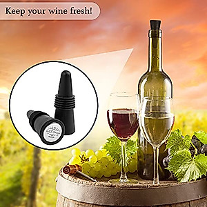 Champagne Stoppers for Sparkling Bottle Sealing - Saver Accessories Toppers for Wine Napa Moet Bottega - Cone-shaped wine stoppers and Dual-sided Stainless Steel Cover Bottles Set (Silver Gray, 2 & 2)