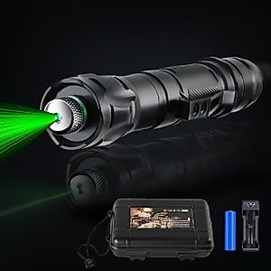 DDG High Power Iaser P0INTER, 6000ft Ultra Long Distance Led Flash Light with 4 Modes, Pocket-Sized Handheld Flashlight for Camping, Running, Emergency