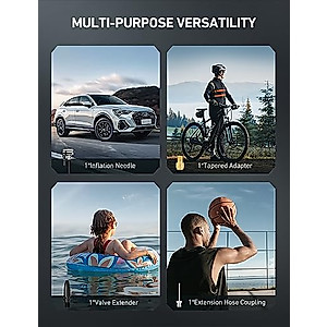 AstroAI Tire Inflator Air Compressor Cordless with 20V Rechargeable Li-ion Battery 150 PSI Portable Handheld Air Pump with 12 V Car Power Adapter for Cars Motorcycles LS40791（C1）