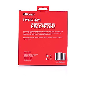 2BOOM Dyna Jam Over Ear Hipster Foldable Stereo Wired Headphone Microphone Headset Red